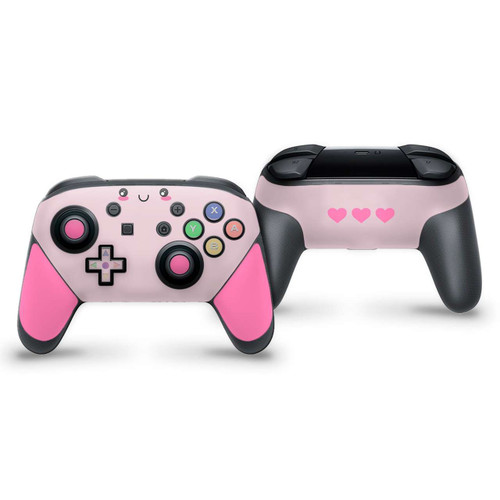 Cute Kawaii Face Pink Switch Pro Controller Skin