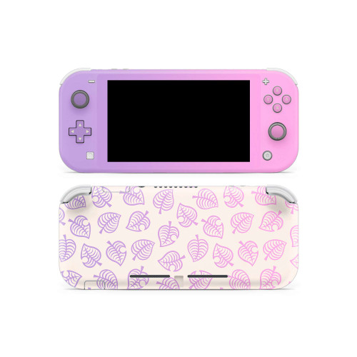 AC Leaf Pattern Pink & Purple V2 | Nintendo Switch Lite Skin