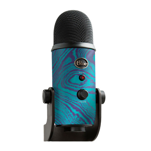 Cobalt Damascus Blue Yeti Microphone Skin | KO Custom Creations