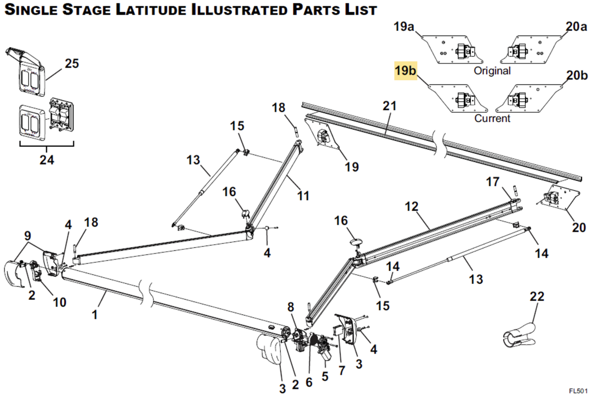 Carefree RV R019397-005 Current Latitude Dual Stage Mounting Bracket ...