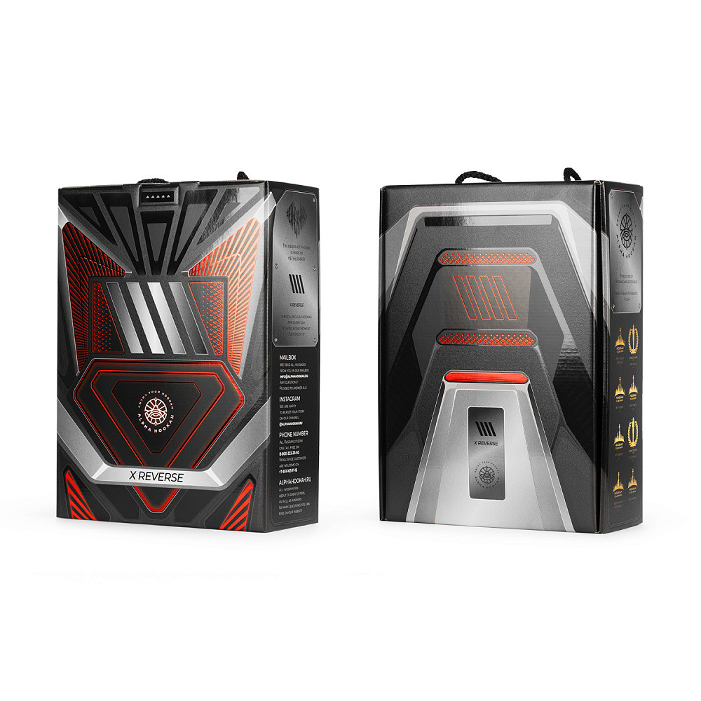 Alpha Hookah Model X REVERSE Red Black - MY HOOKAH CANADA