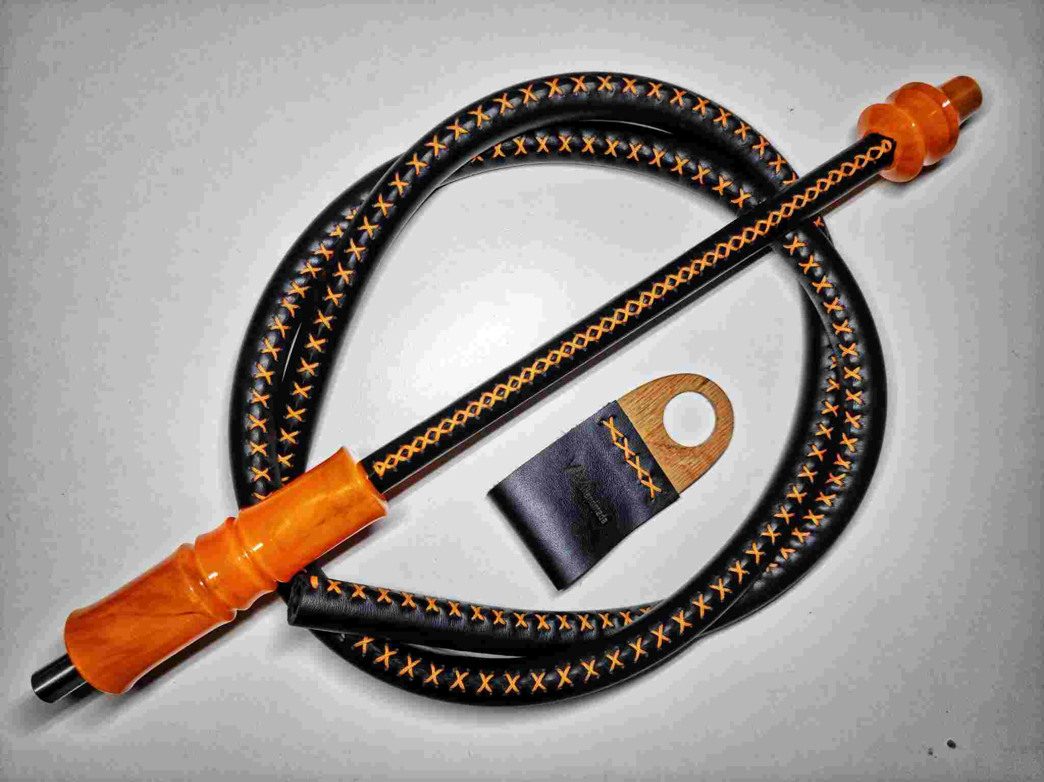 MAMMOTH Handle With Stitched Leather Hose - Wavy Orange