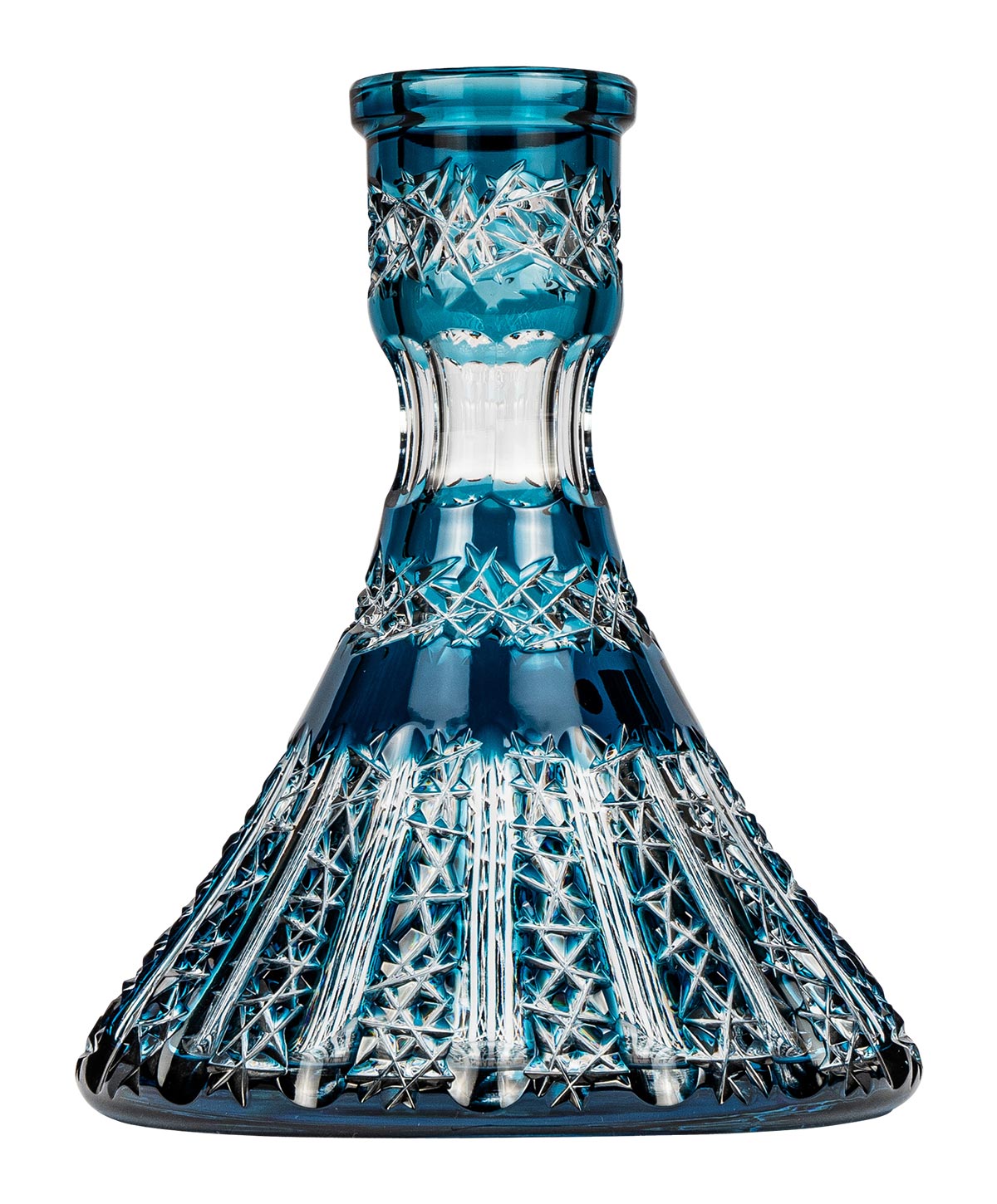 Caesar Crystal Cone - Vertical - Blue Hookah Glass