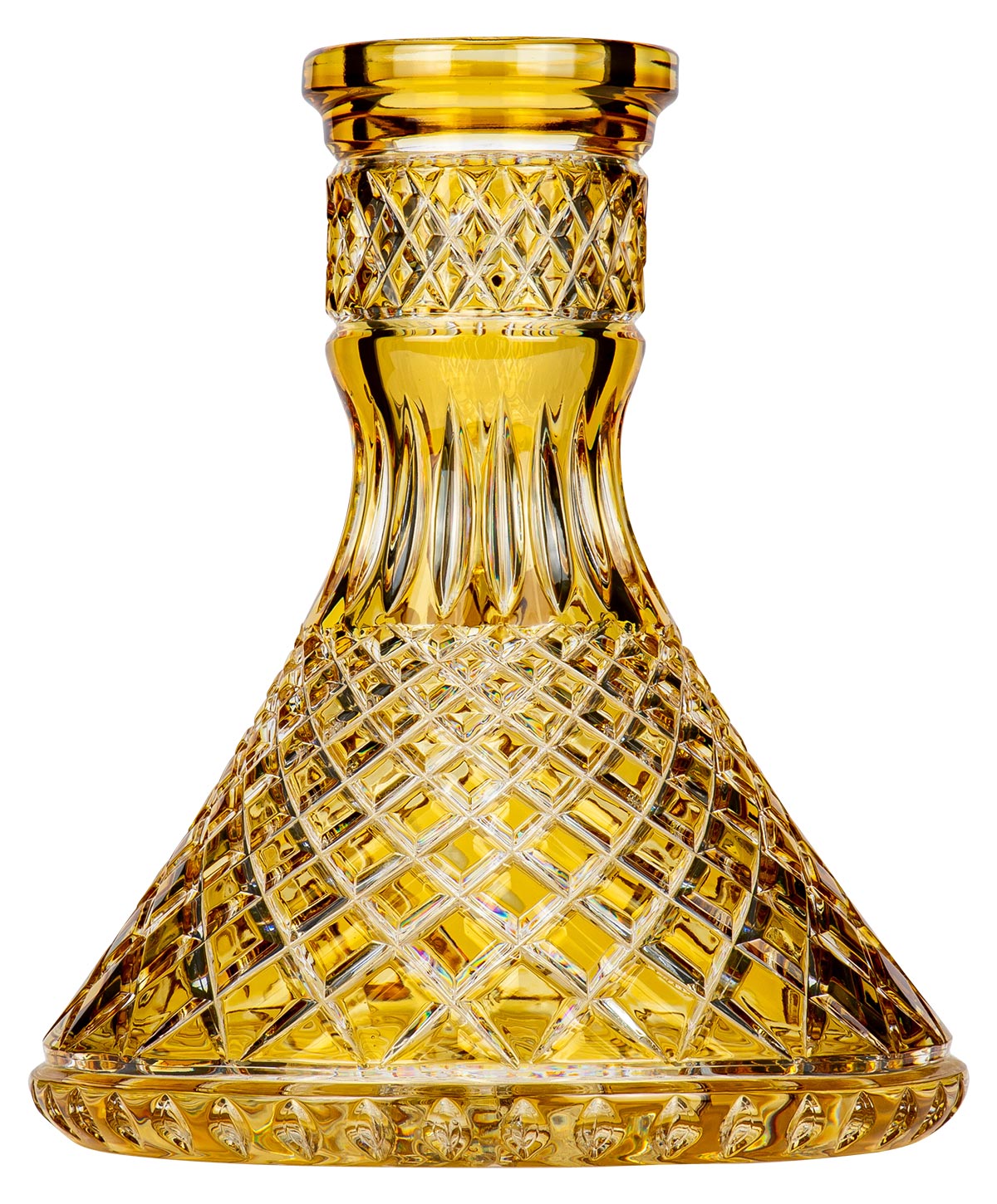 Moze Exclusive Glass Cone - Crown Cut - Yellow Hookah Glass