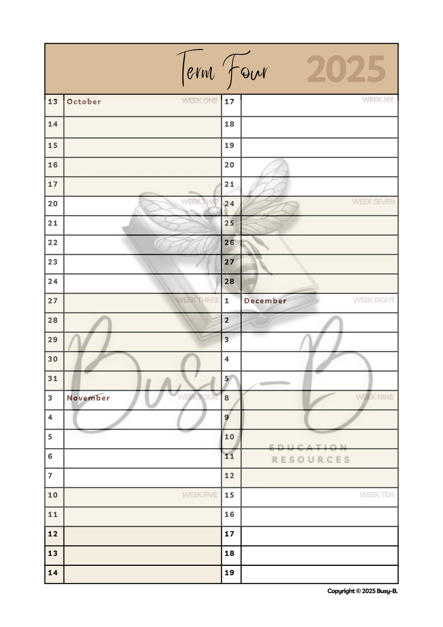 Year 12 2026 Calendar