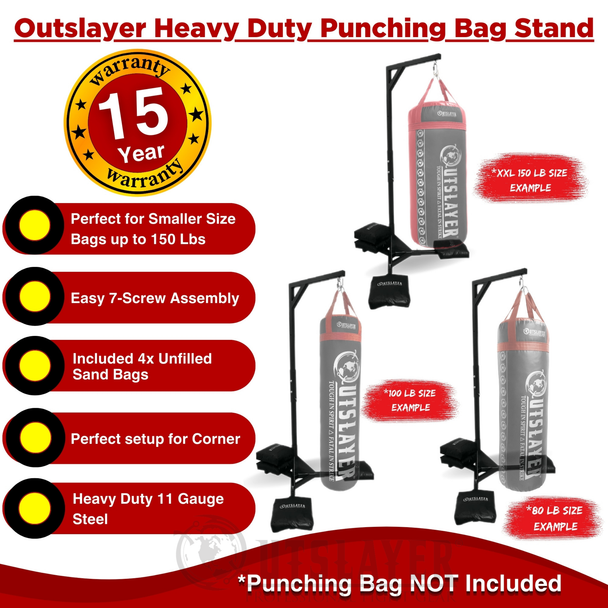 Outslayer Pro Boxing Bag Stand w/FILLED SANDBAGS