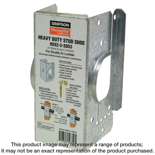 Simpson Strong-Tie HSS2-2-SDS3 HSS Galvanized Stud Shoe for Double 2x ...