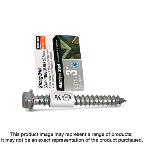 Simpson Strong-Tie SDWH27300SS-R100 Strong-Drive® SDWH™ TIMBER-HEX SS ...