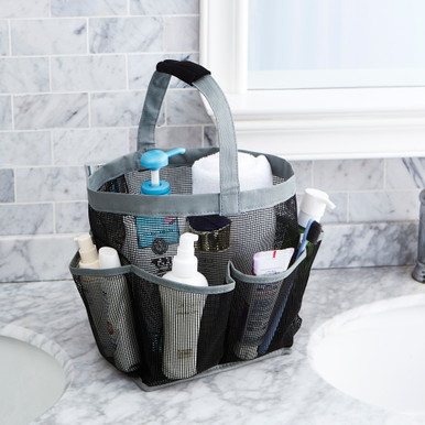 DELUXE MESH SHOWER TOTE - ALLOY