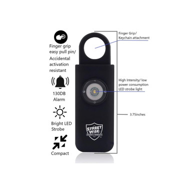 PULL PIN ALARM WITH STROBE LIGHT