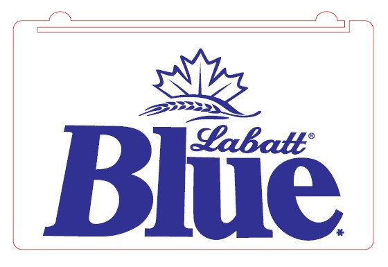 3D Engraved Custom Made Acrylic LED Labatt Blue Sign