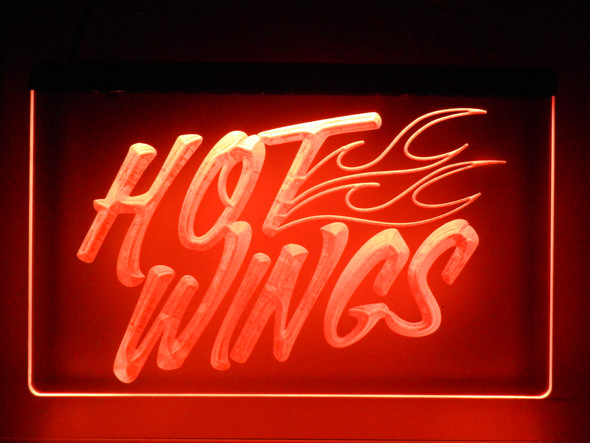 3D Engraved Custom Made Acrylic Hot Wings Sign