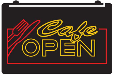 3D engraved custom made acrylic LED Cafe Open Sign