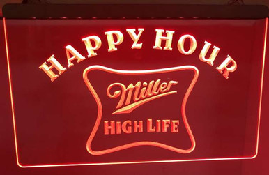 3D Engraved Custom Made Acrylic LED Miller High Life Sign