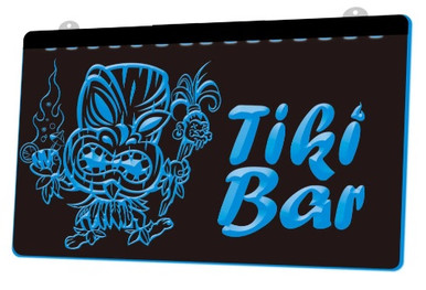 3D engraved custom made acrylic LED Tiki Bar Sign (E)