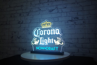 Corona Light Now On Tap Table Top Custom UV LED Sign