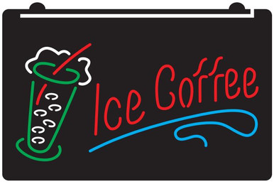 Custom Ice Coffee Acrylic LED Sign - Iced Coffee Sign