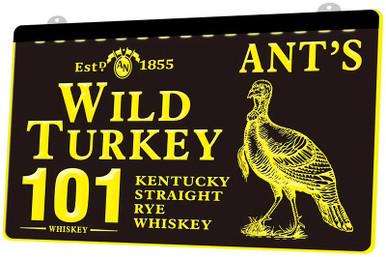 Personalized Wild Turkey Sign - Acrylic LED Design