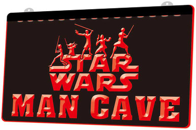 3D Engraved Custom Made Acrylic LED Star Wars Sign (B)