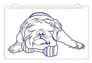3D Engraved Custom Made Acrylic LED Bulldog Sign (A)(