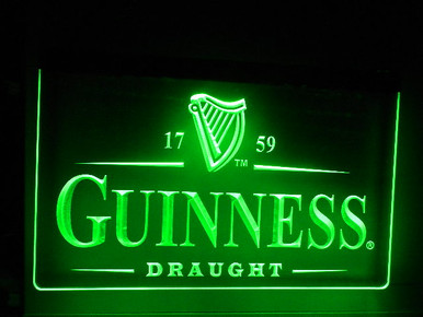 3D Engraved Custom Made Acrylic LED Guinness Sign (D)