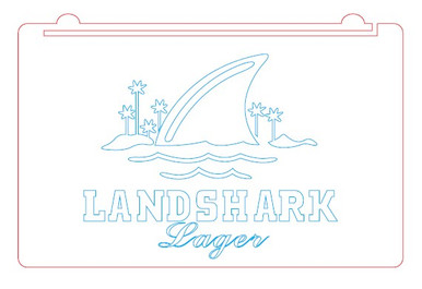 3D Engraved Custom Made Acrylic LED Landshark Sign (A)