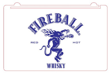 Custom Made Acrylic LED Fireball Whiskey light (A)