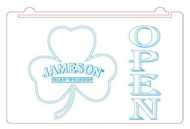 3D Engraved Custom Made Acrylic LED Jameson light