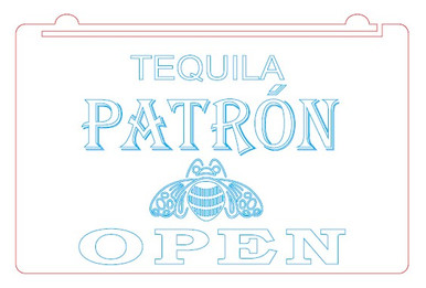 3D Engraved Custom Made Acrylic LED Patron Tequila Sign