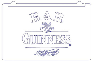 3D Engraved Custom Made Acrylic LED Guinness light