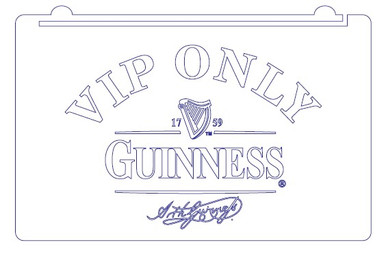 3D Engraved Custom Made Acrylic LED Guinness light (P)