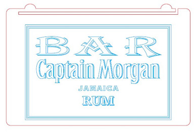 3D Engraved Custom Made Acrylic LED Captain Morgan Sign (M)