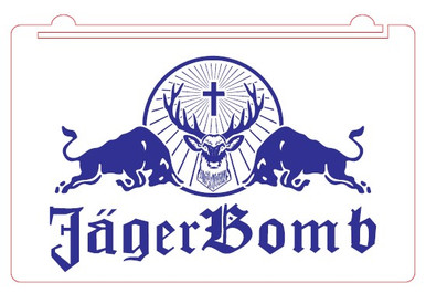 3D Engraved Custom Made Acrylic LED Jägermeister Sign (A)