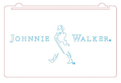 3D Engraved Custom Made Acrylic LED Johnnie Walker Sign (A)