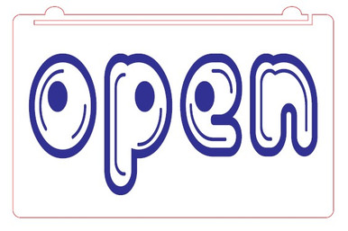 3D Engraved Custom Made Acrylic LED Open Sign (E)
