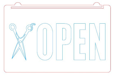 3D Engraved Custom Made Acrylic Open LED sign (D)