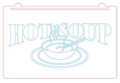 3D Engraved Custom Made Acrylic LED Hot Soup Sign