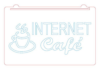 Custom Made Internet Cafe Sign: Vibrant LED Display