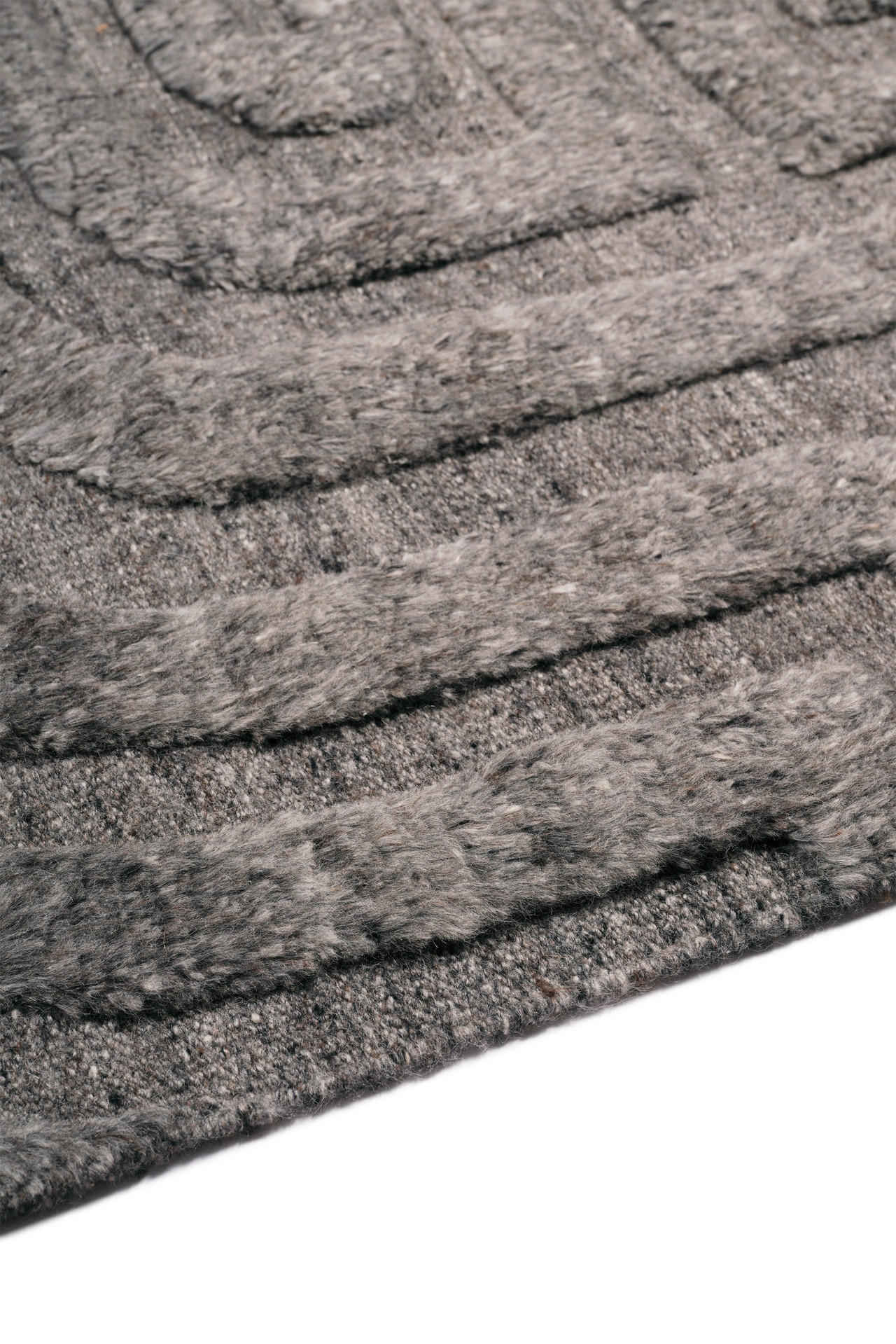 Folk Slate Wool Cut Pile rug