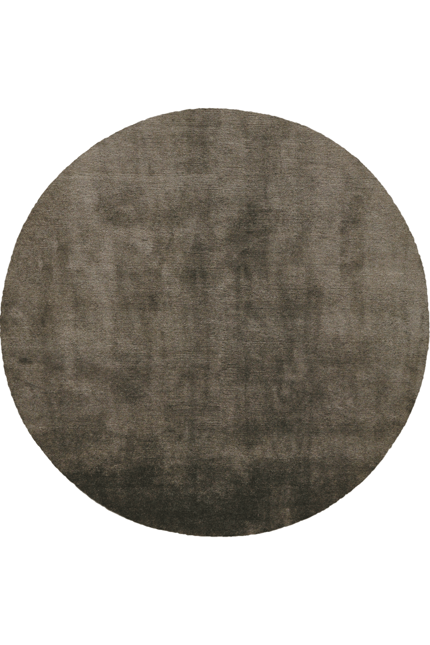 Mohair Slate Round Mohair rug by The Rug Company