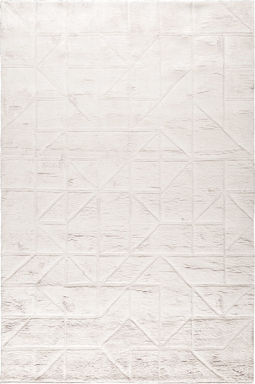 Axel White Textured Merino Wool rug by The Rug Company