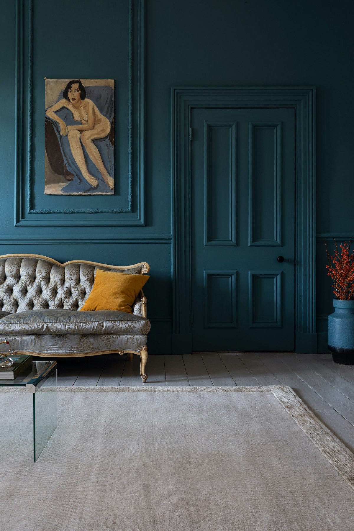 Silk Border Clarendon Handloomed rug by Farrow & Ball