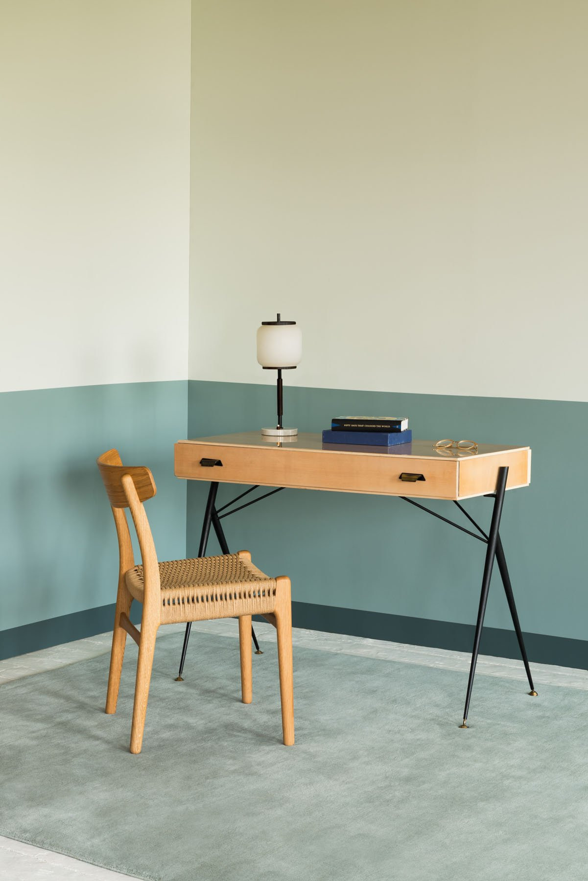 Plain Wool Lots Blue rug by Farrow & Ball