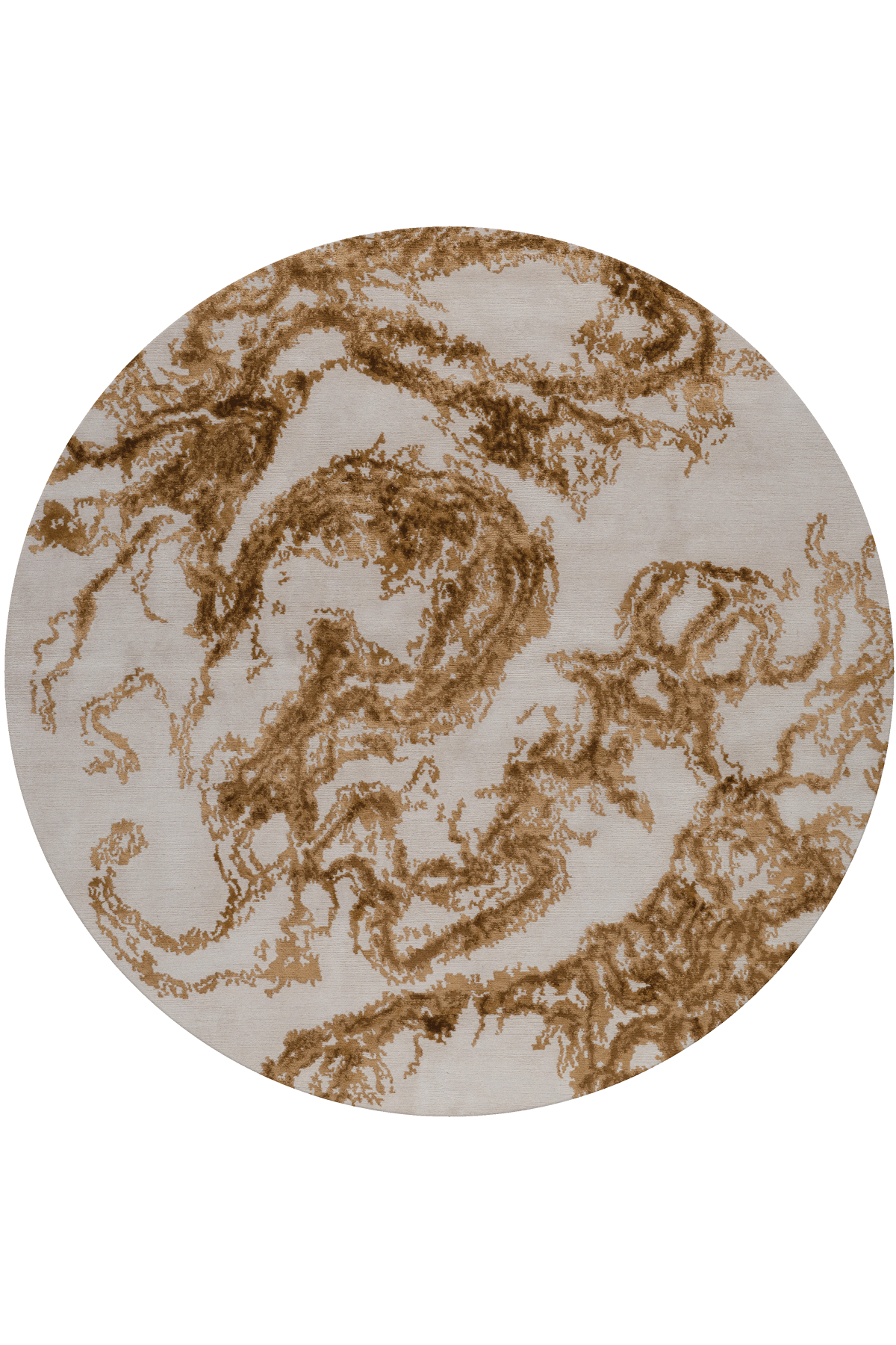 Modern Dragon Copper Round rug by Michael Chan