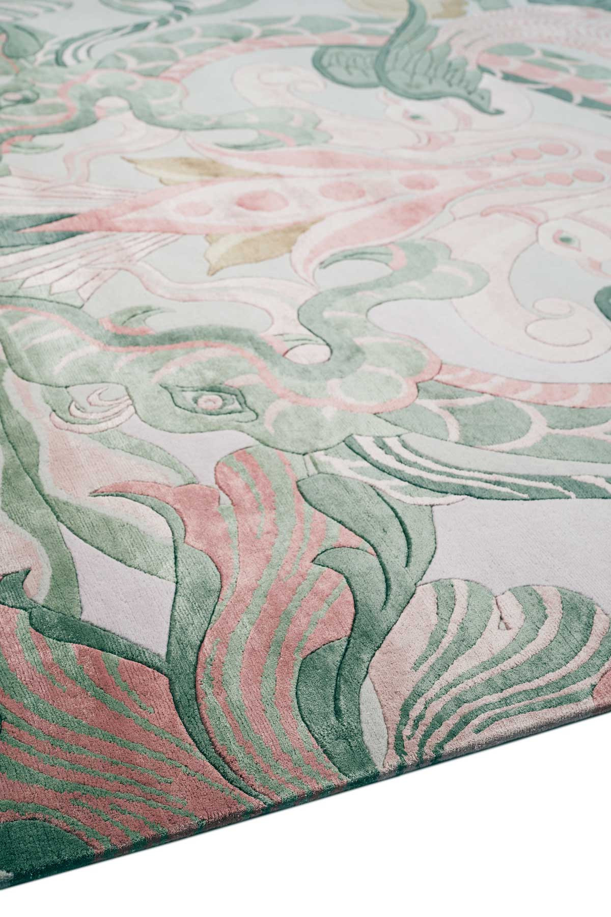 Secret Garden Evergreen rug by Guo Pei