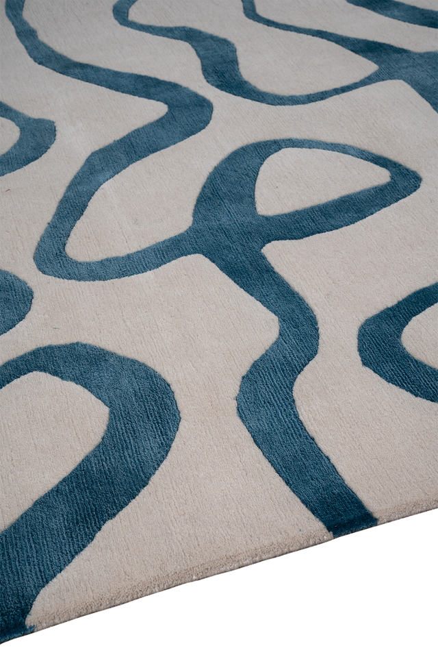 Sonic Wave Tibetan Wool Cut Pile rug by Ken Fulk