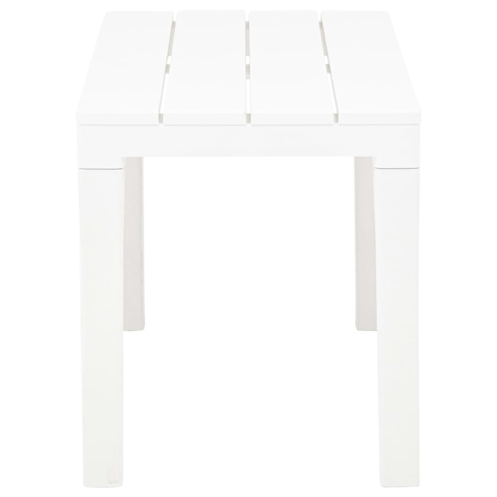 Garden Benches 2 pcs White Plastic - UniversalDiscountCenter.com