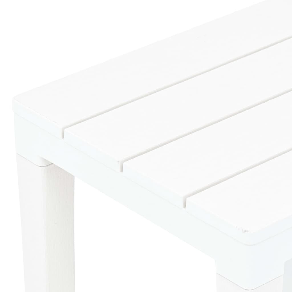 Garden Benches 2 pcs White Plastic - UniversalDiscountCenter.com