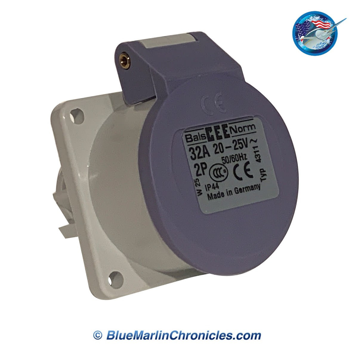 12 Volt Marine Transom Mount Female 32 AMP PR Connector