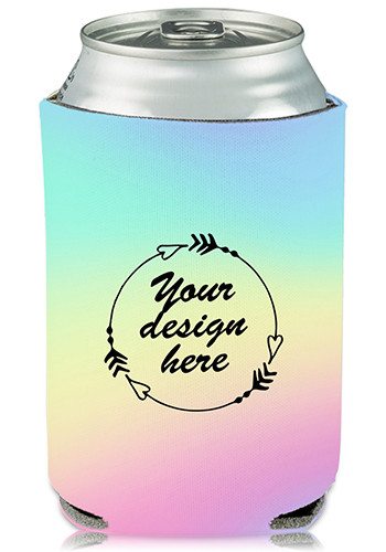 Collapsible Custom Can Cooler Cotton Candy Print | KZ406 - Discountmugs
